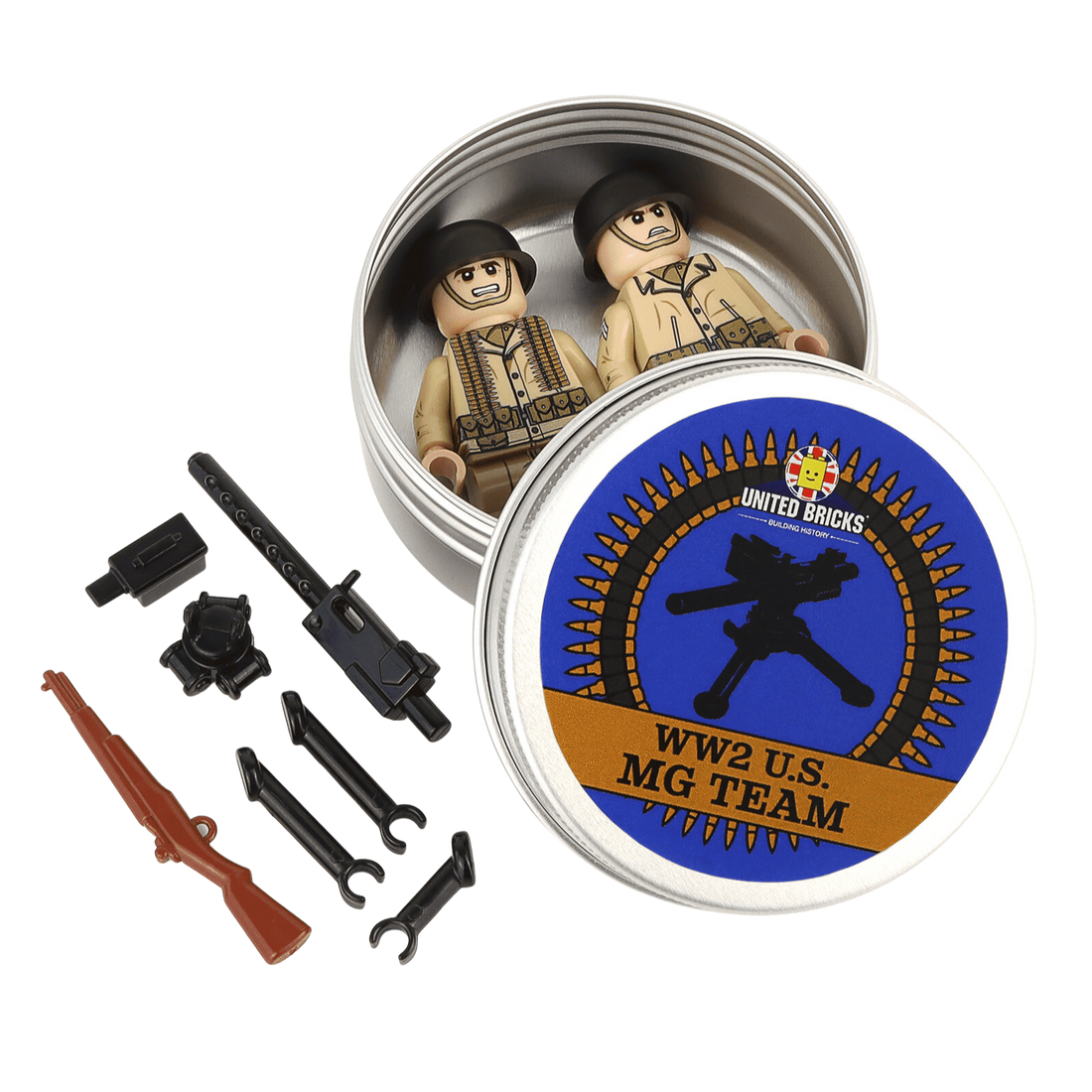 United Bricks | WW2 U.S. Army Machine Gun Team – War Brick Headquarter